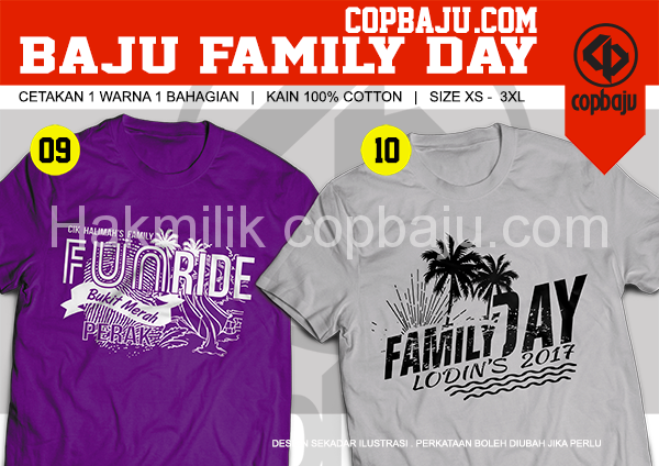 Design Readymade Baju Family Day | Kedai Cetak Baju Online | Printing T ...